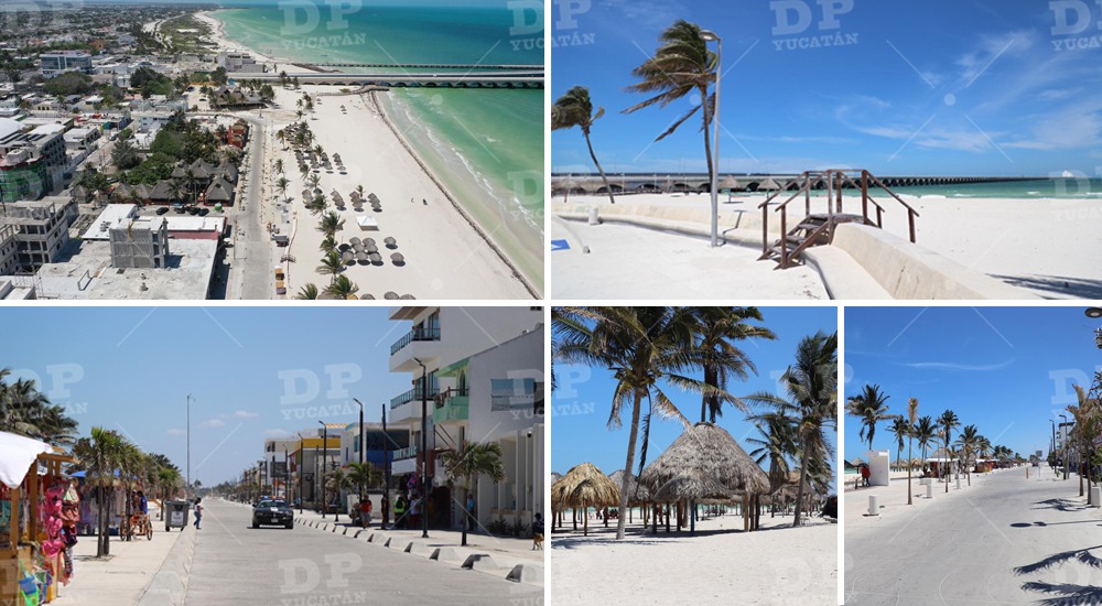 Cierran al público el malecón de Progreso (video)